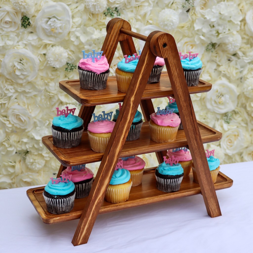 Three-Tier Wooden Dessert Display Rental - Easy Breezy Bash Co Event ...