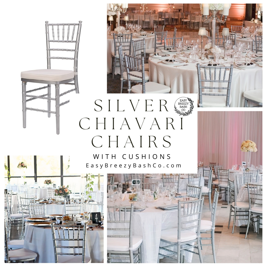 Silver Chiavari Chair Rental - Easy Breezy Bash Co Event Rentals