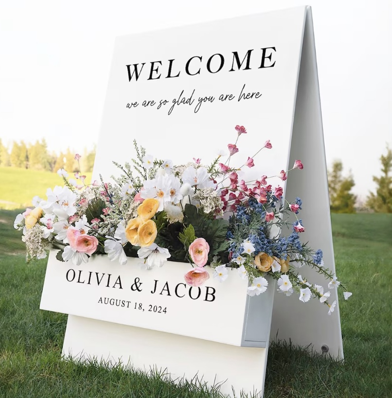 Customizable Flower Box Welcome Sign Rental - Easy Breezy Bash Co Event ...
